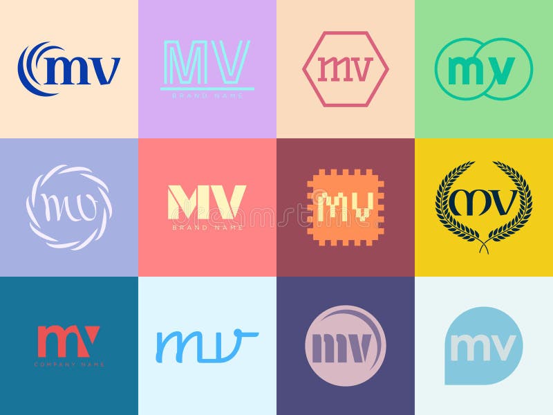 MV Logo Company Template. Letter M and V Logotype Stock Vector ...
