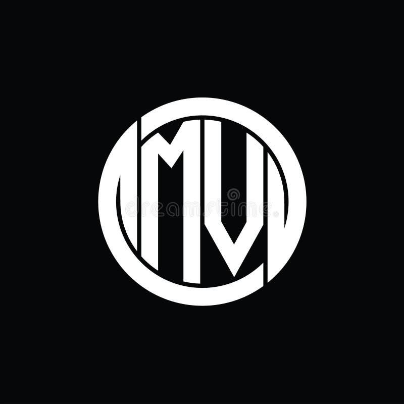 MV Logo Monogram Shield Inside Circle Shape Vector Images Design ...