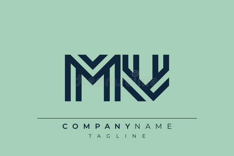 MV minimal line logo stock vector. Illustration of lettering - 361948456
