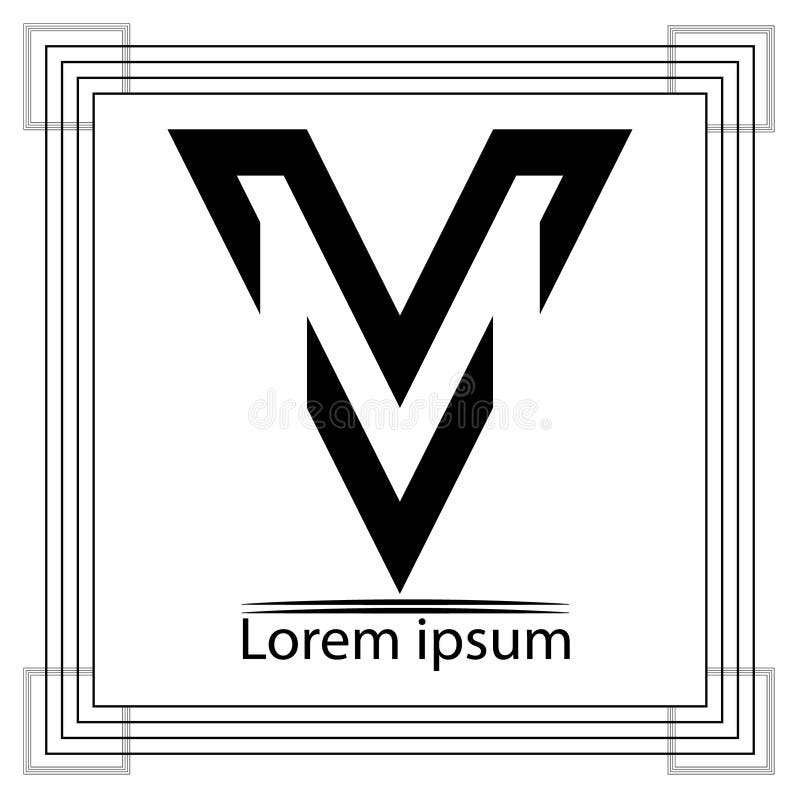 MV VM Letter Logo with Square Border, Vector Icon Stock Vector ...