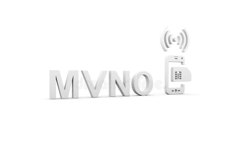 MVNO Concept White Background 3d Stock Illustration - Illustration of ...