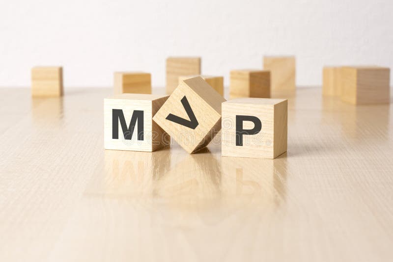 MVP - an Abbreviation of Wooden Blocks with Letters on a Gray ...