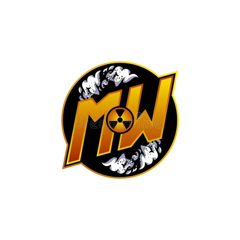 MW Logo Monogram ESport Gaming with Gas Shape Design Stock Vector ...