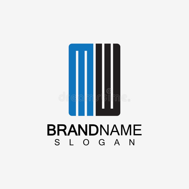 MW Logo or WM Logo. Creative Letter MW or WM Monogram Logo Template ...