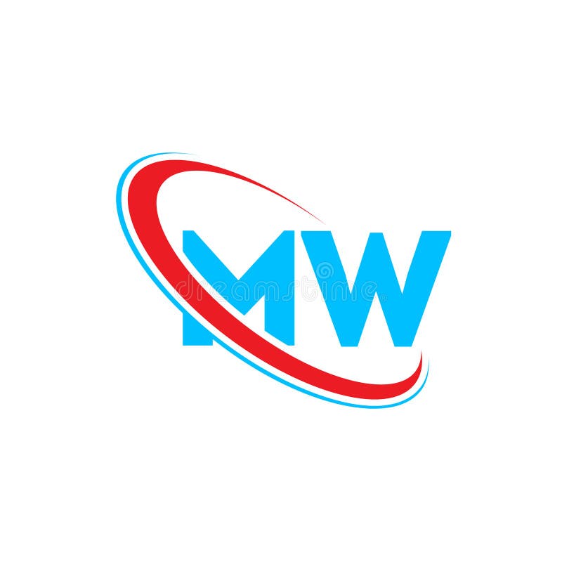 MW M W Letter Logo Design. Initial Letter MW Linked Circle Upercase ...