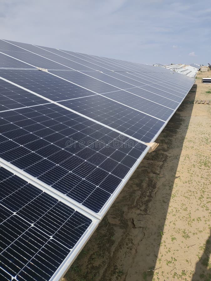 230 MW Solar Plant Structure and Module Mounting Work in Progress Stock ...