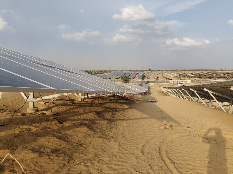 230 MW Solar Plant Structure and Module Mounting Work in Progress Stock ...