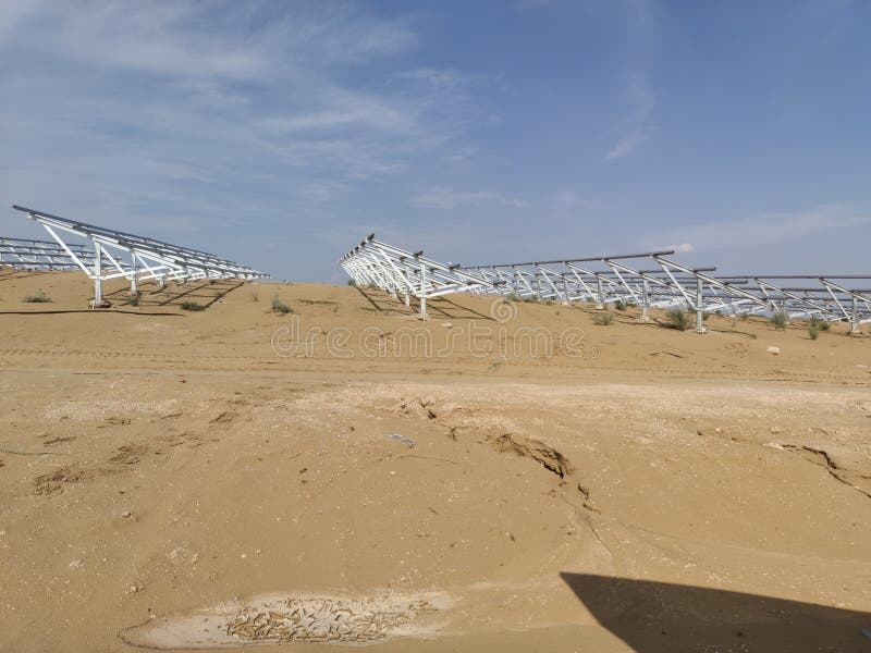 230 MW Solar Plant Structure Work in Progress Stock Photo - Image of ...