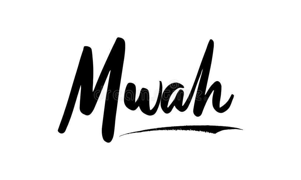 Mwah Typography Lettering Text Vector Design Quote Stock Vector ...