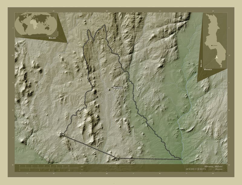 Mwanza, Malawi. Wiki. Labelled Points of Cities Stock Illustration ...