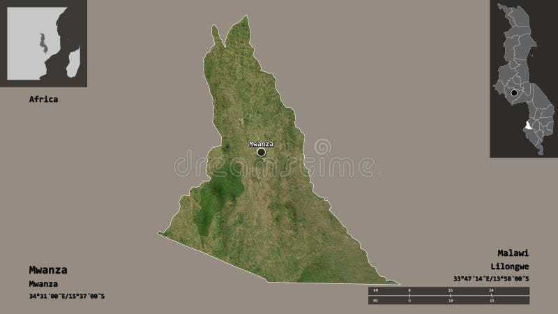 Mwanza, District of Malawi,. Previews. Satellite Stock Illustration ...