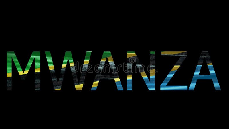 Mwanza Name on Transparent Background. Waving Flag Stock Footage ...