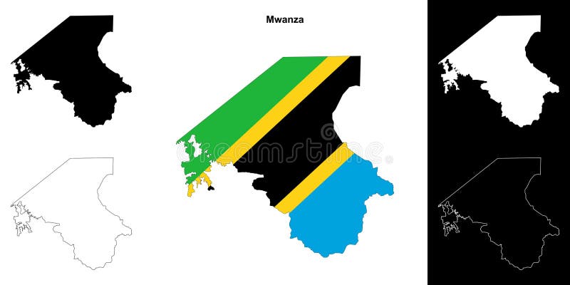 Mwanza outline map stock illustration. Illustration of contour - 356557786