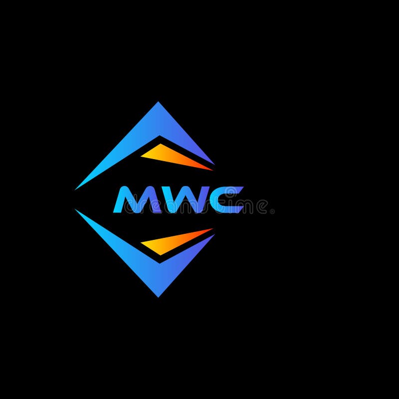 MWC Abstract Technology Logo Design on Black Background. MWC Creative ...