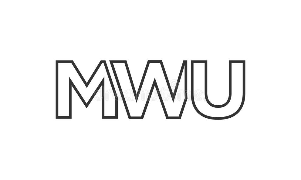 MWU Logo Design Template with Strong and Modern Bold Text. Initial ...