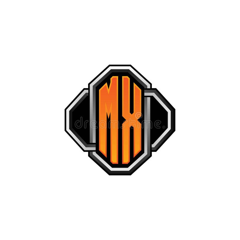MX Logo Letter Geometric Vintage Style Stock Vector - Illustration of ...