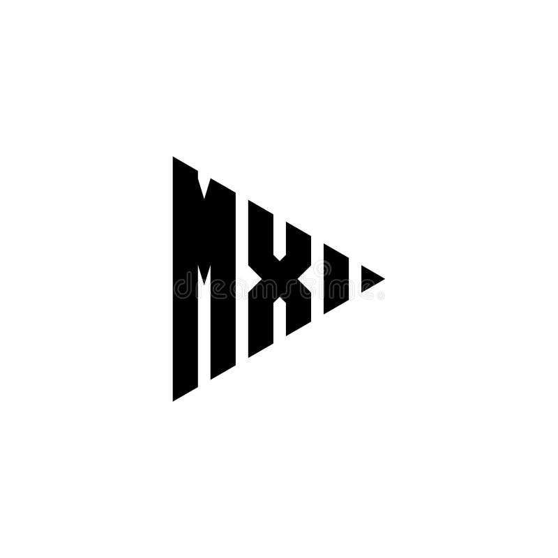 MX Logo Monogram Triangle Shape Play Button Stock Illustration ...