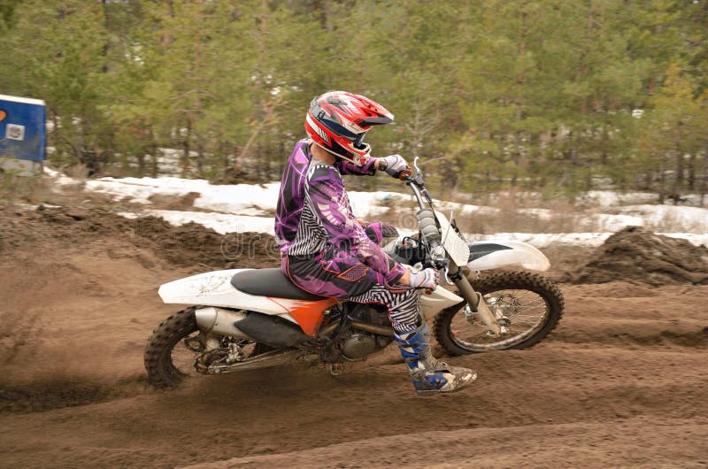 MX Racer Leaves the Deep Sandy Ruts Stock Image - Image of plume, rider ...