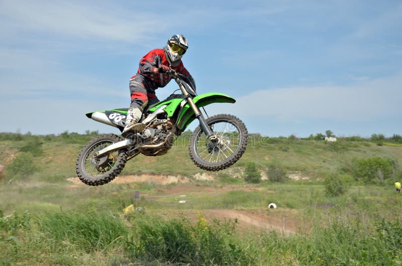 MX Rider Flies through the Air Stock Photo - Image of person, offroad ...