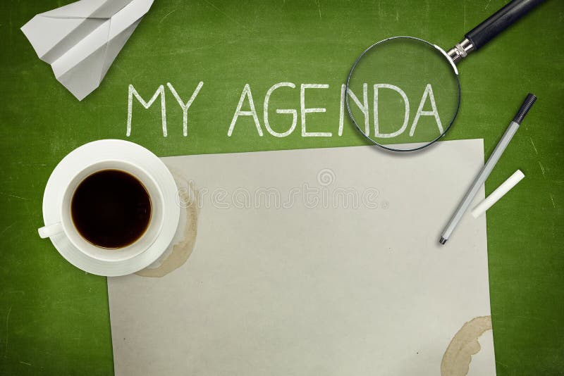 My Agenda Concept on Green Blackboard Stock Image - Image of office ...