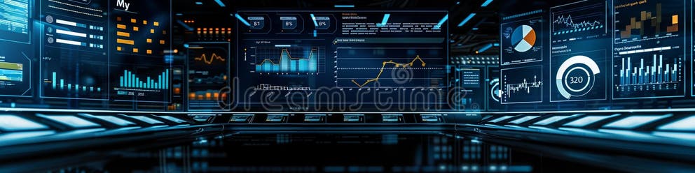 My Business Interface with Analytics, Sleek Tech Setup Stock ...