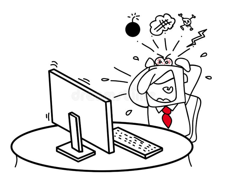 My Computer Makes Me Crazy. Stock Vector - Illustration of nervousness ...