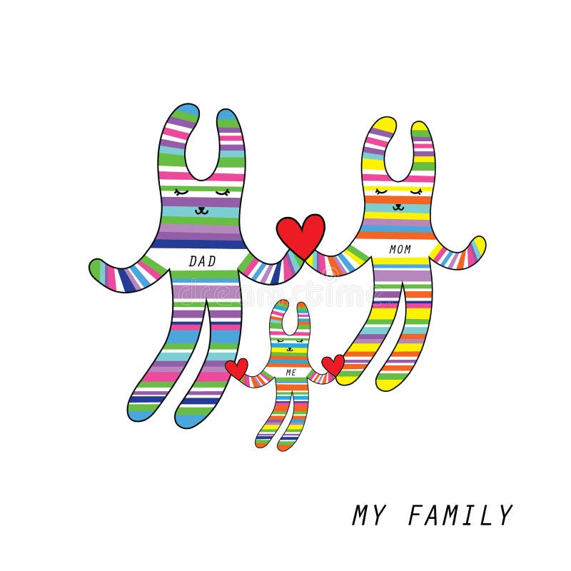 My family rabbit cartoon stock vector. Illustration of family - 133902915