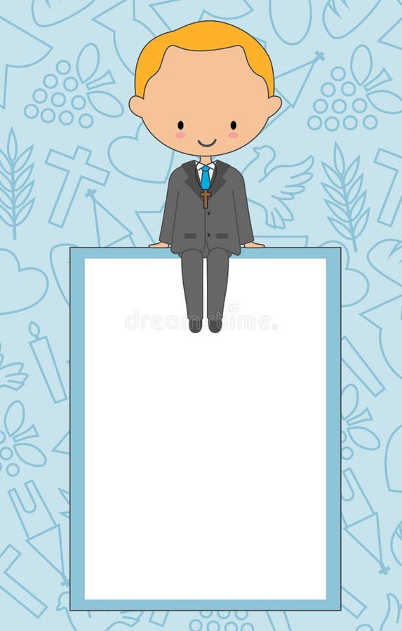 My first communion card stock vector. Illustration of communion - 163668917