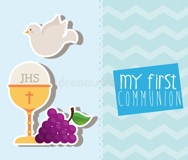First Communion Cross Floral Decoration Stock Vector - Illustration of ...