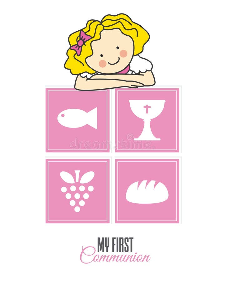 My first communion girl stock vector. Illustration of people - 91707441