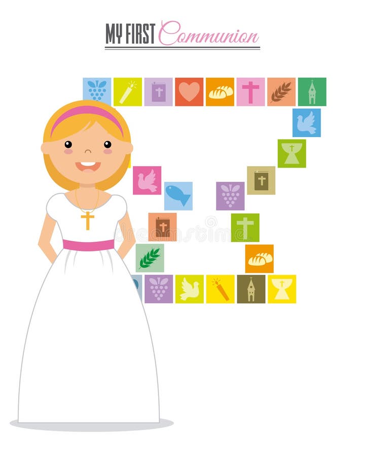 My first communion stock vector. Illustration of vector - 92651312