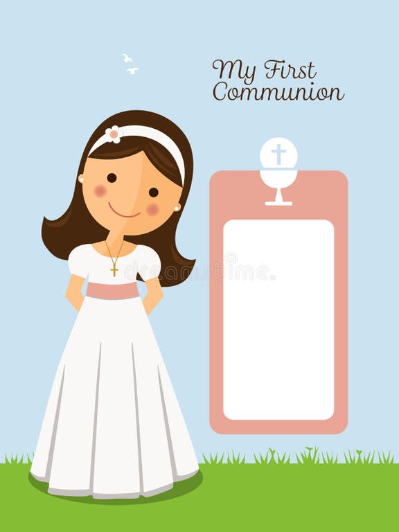My First Communion Invitation with Message Stock Vector - Illustration ...