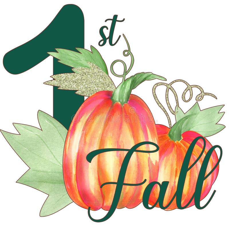 My First Fall. Autumn Pumpkin Illustration Stock Illustration ...