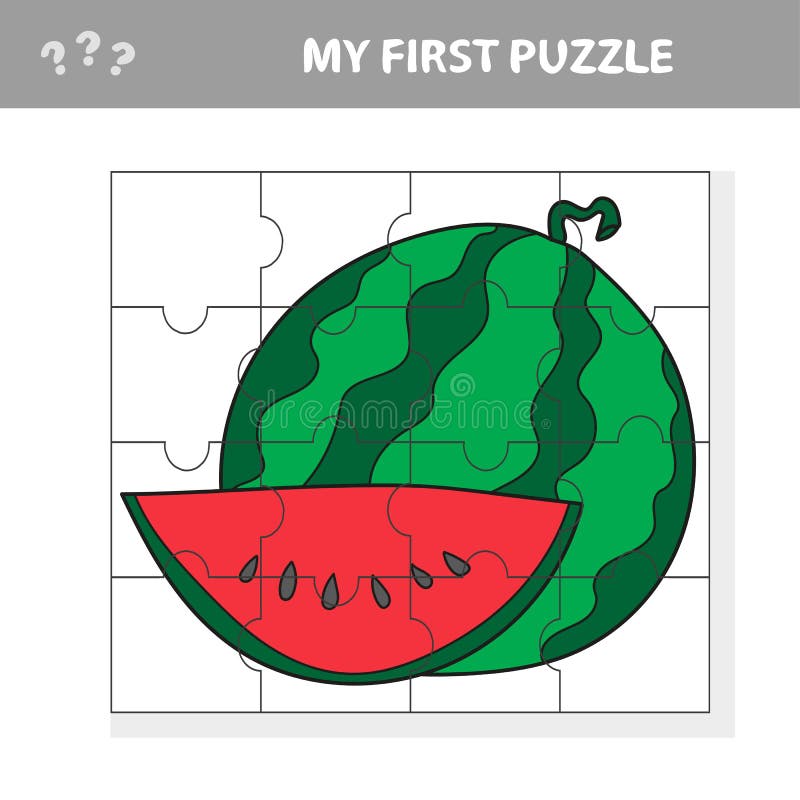 My First Puzzle - Easy Educational Paper Game for Kids with Watermelon ...