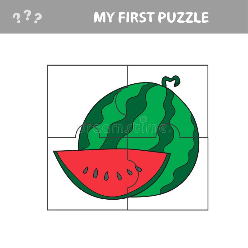 My First Puzzle - Easy Educational Paper Game for Kids with Watermelon ...