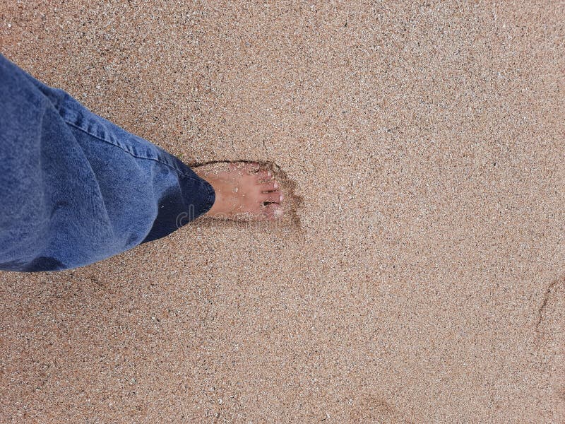 My Footsteps stock image. Image of sand, beach, women - 207195323