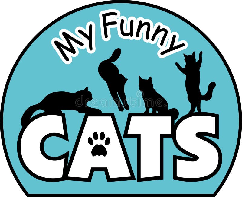 My Funny Cats. Design for a Sticker Stock Vector - Illustration of show ...