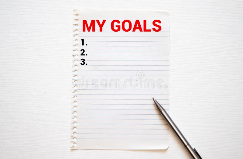 My Goals As Memo on Notebook with Many Light Bulbs Stock Photo - Image ...
