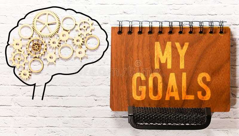 My Goals As Memo on Notebook with Many Light Bulbs Stock Image - Image ...