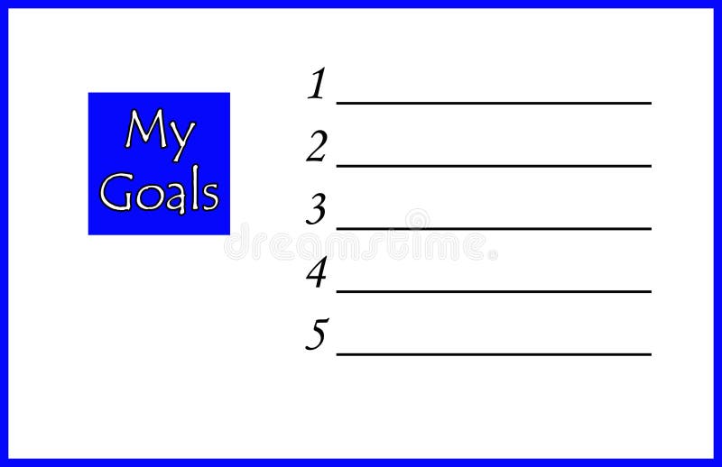 My Goals List. stock illustration. Illustration of note - 198853564