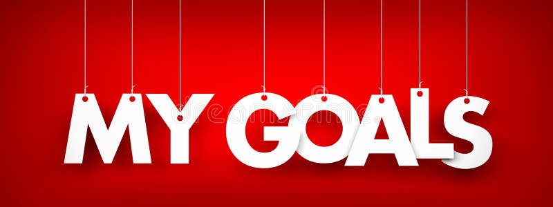 Red Goals Word Shows Objectives Hope and Future Stock Illustration ...