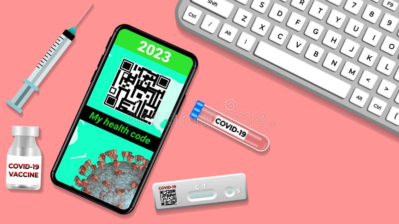 My Health Code in Mobile Concept Illustration Stock Illustration ...