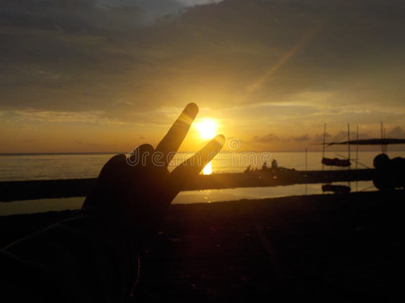 My Holiday:a Very Very Peaceful Sunset at the Beach Stock Photo - Image ...