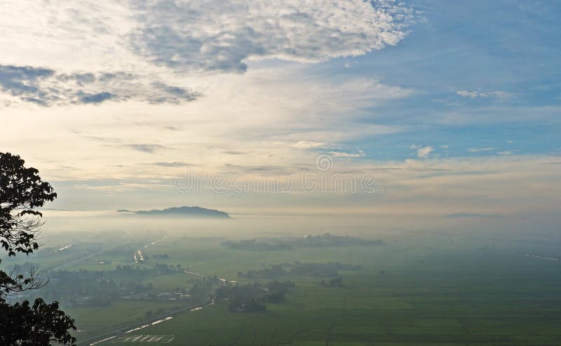 My Home Town View. Bukit Kodiang Stock Photo - Image of plain, sunrise ...
