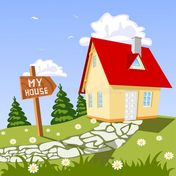 Cartoon My House Countryside Stock Illustrations – 23 Cartoon My House ...