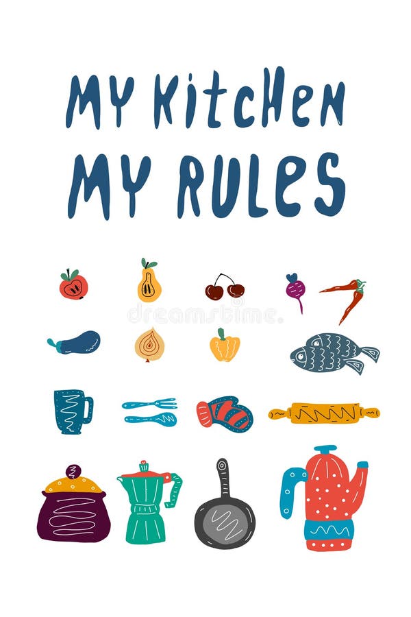 My Kitchen Card and Poster Design. Vector Illustration Stock Vector ...