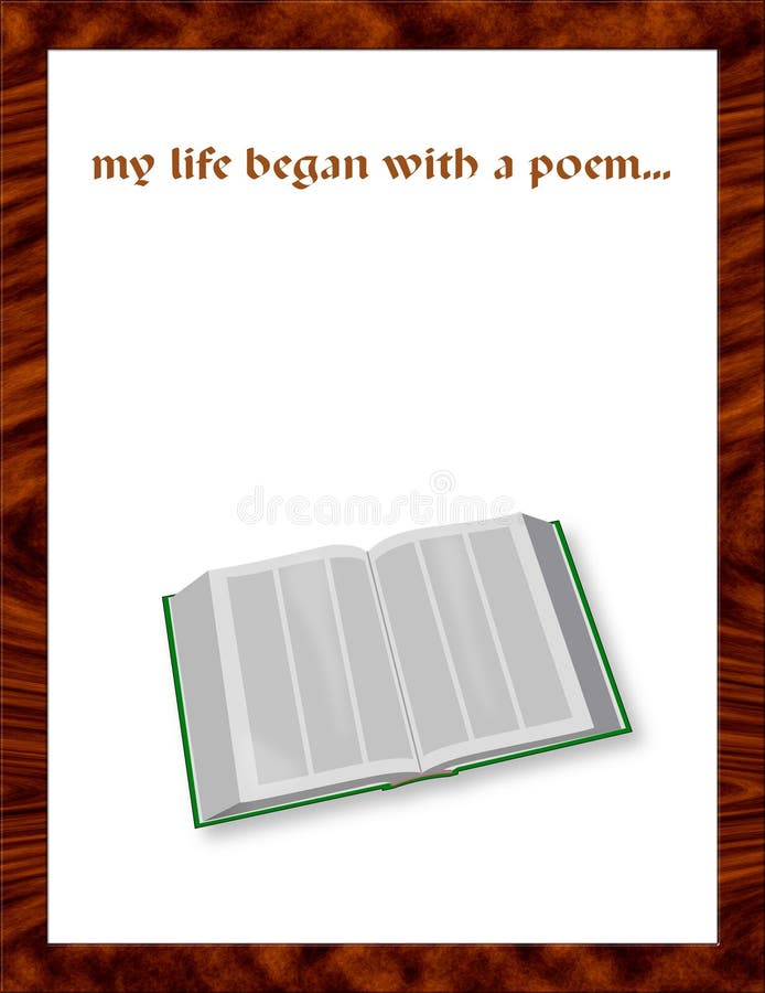 My Life Began with a Poem... Stock Illustration - Illustration of book ...