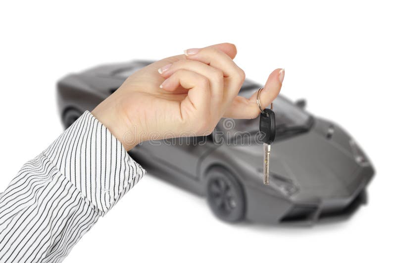 Businessman Protect with His Hands a Red Car, Concept for Insurance ...