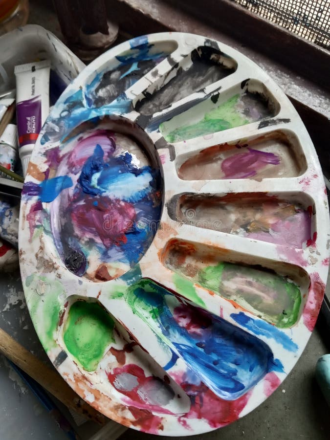 My palette editorial image. Image of palette, used, creativity - 150768875