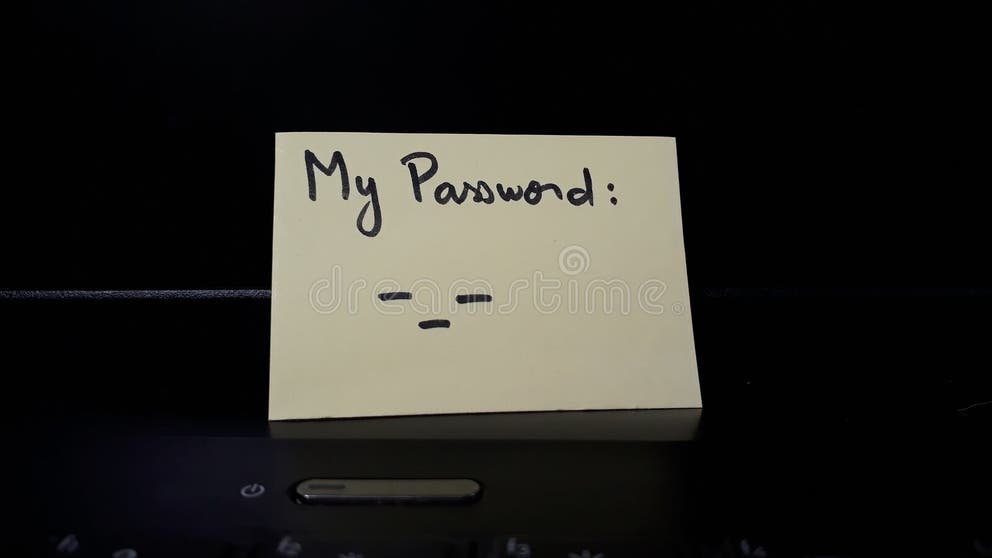 My Password : -_- on Sticky Notes Stock Image - Image of office, online ...